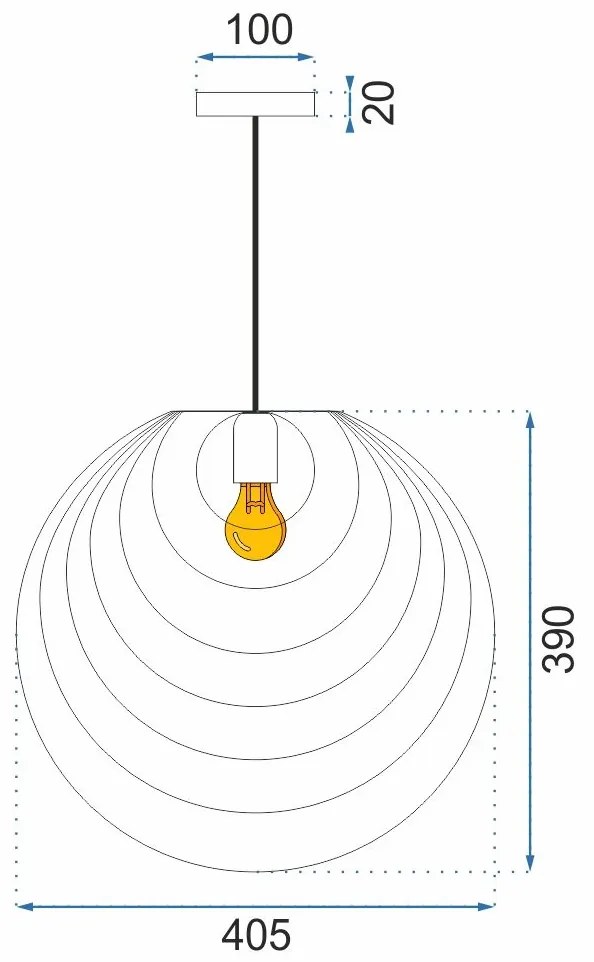 Toolight - závěsné svítidlo APP428-1CP, zlatá, OSW-01554