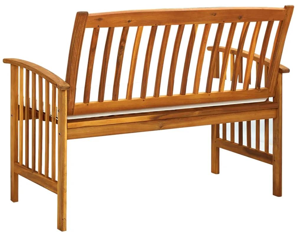 Zahradní lavice s poduškou 119 cm masivní akáciové dřevo,  312132