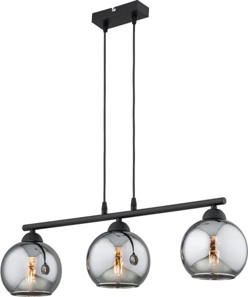 Brilagi - Lustr na lanku DIOR 3xE27/60W/230V černá/kouřová šedá