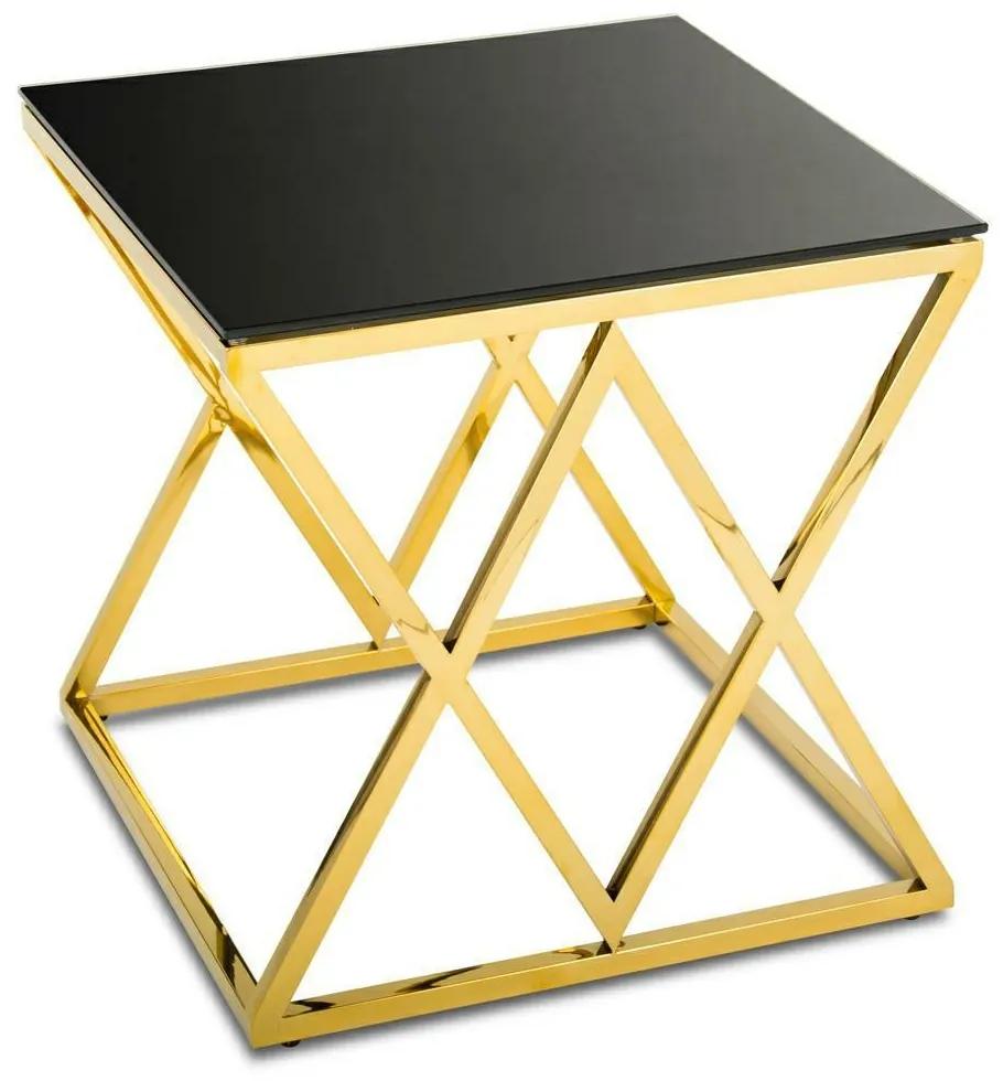 DekorStyle Odkládací stolek Diamant Gold Black