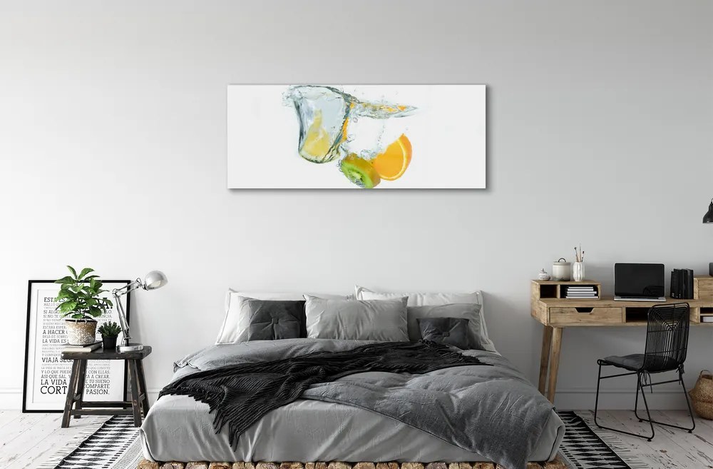 akrylový obraz Voda kiwi oranžový 120x60 cm