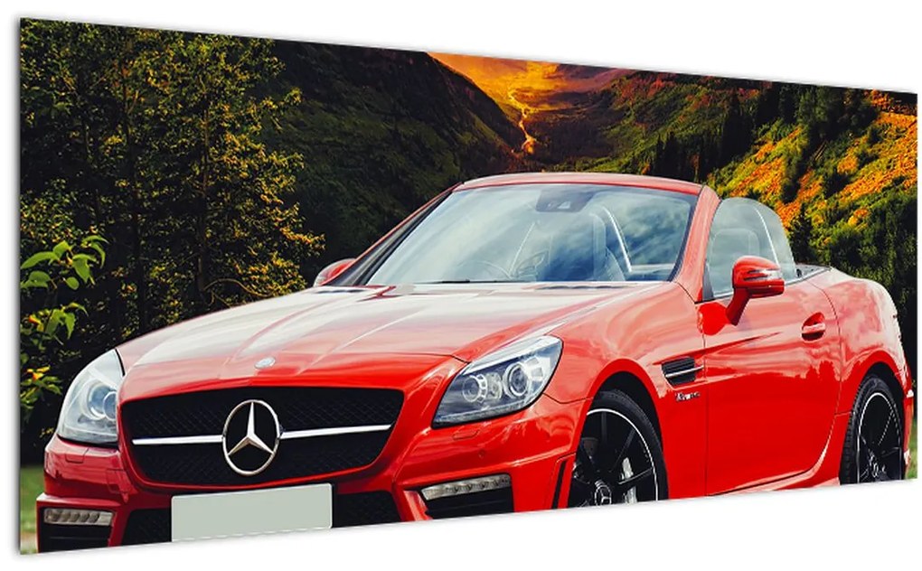 Obraz - červený Mercedes (100x40 cm), 40 dalších rozměrů