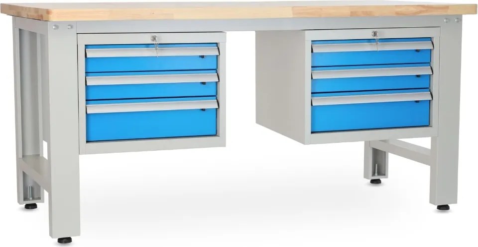 Dílenský stůl Solid OAK-33, 180 cm, 2 závěsné boxy, dub