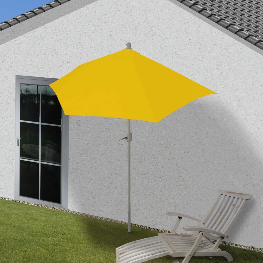 Slunečník půlkruh Parla 270 cm bez stojanu - polyester/hliník - žlutá