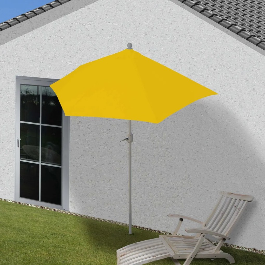 Slunečník půlkruh Parla - polyester/hliník - 270cm žlutý bez stojanu