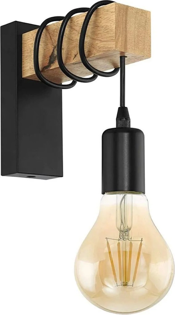 Toolight Toolight, nástěnná lampa 1xE27 APP972-1W LINE, černá-hnědá, OSW-03241
