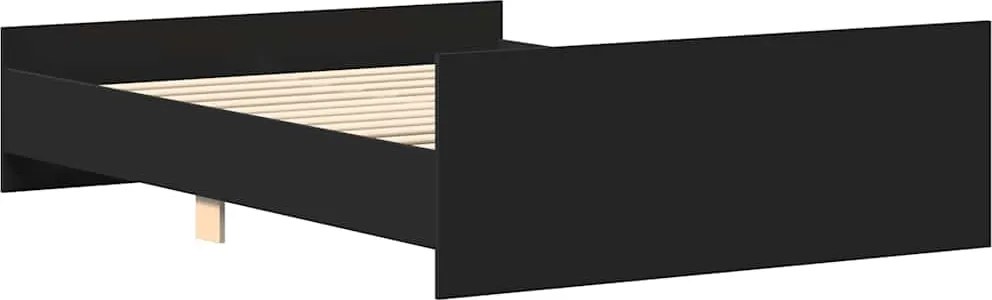 Rám postele s hlavovým a nožním čelem černý 150 x 200 cm 3203755