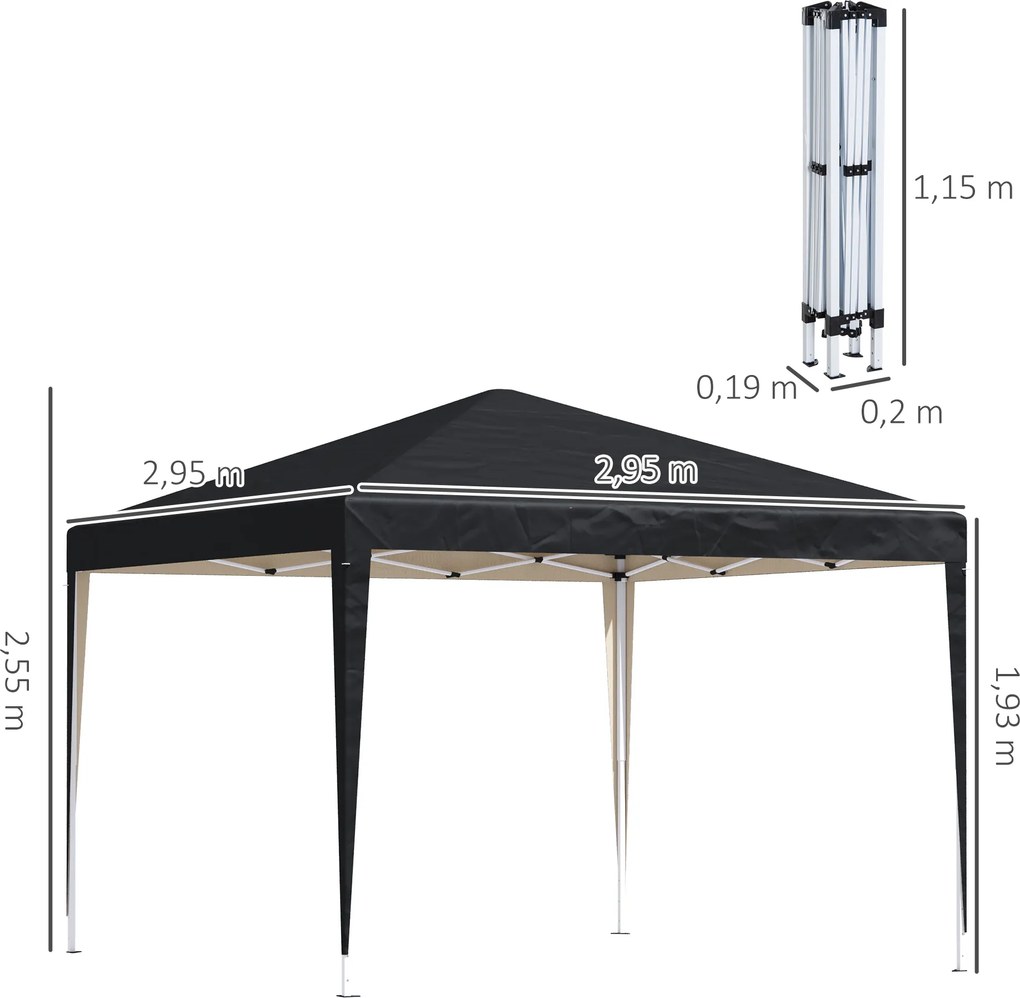 Outsunny altán cca 3x3m, vodoodpudivý stabilní zimě odolný pop-up skládací altán, UV ochrana, skládací párty stan zahradní stan s taškou, zahradní al…