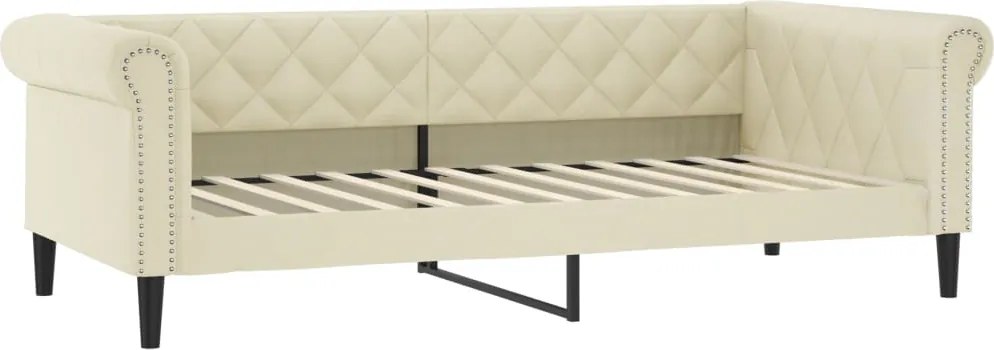 Válenda s přistýlkou krémová 90 x 200 cm umělá kůže 3197725