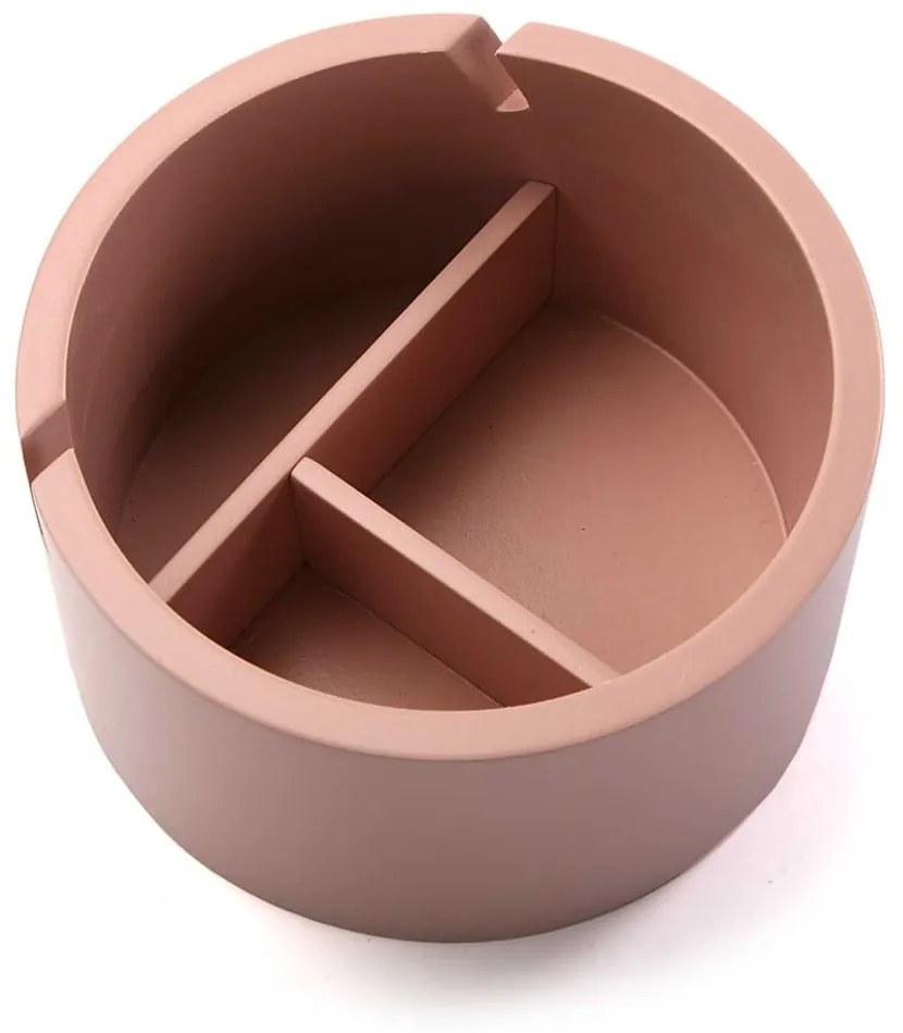 Růžový dřevěný box na šperky Versa Pinky, ø 14 cm