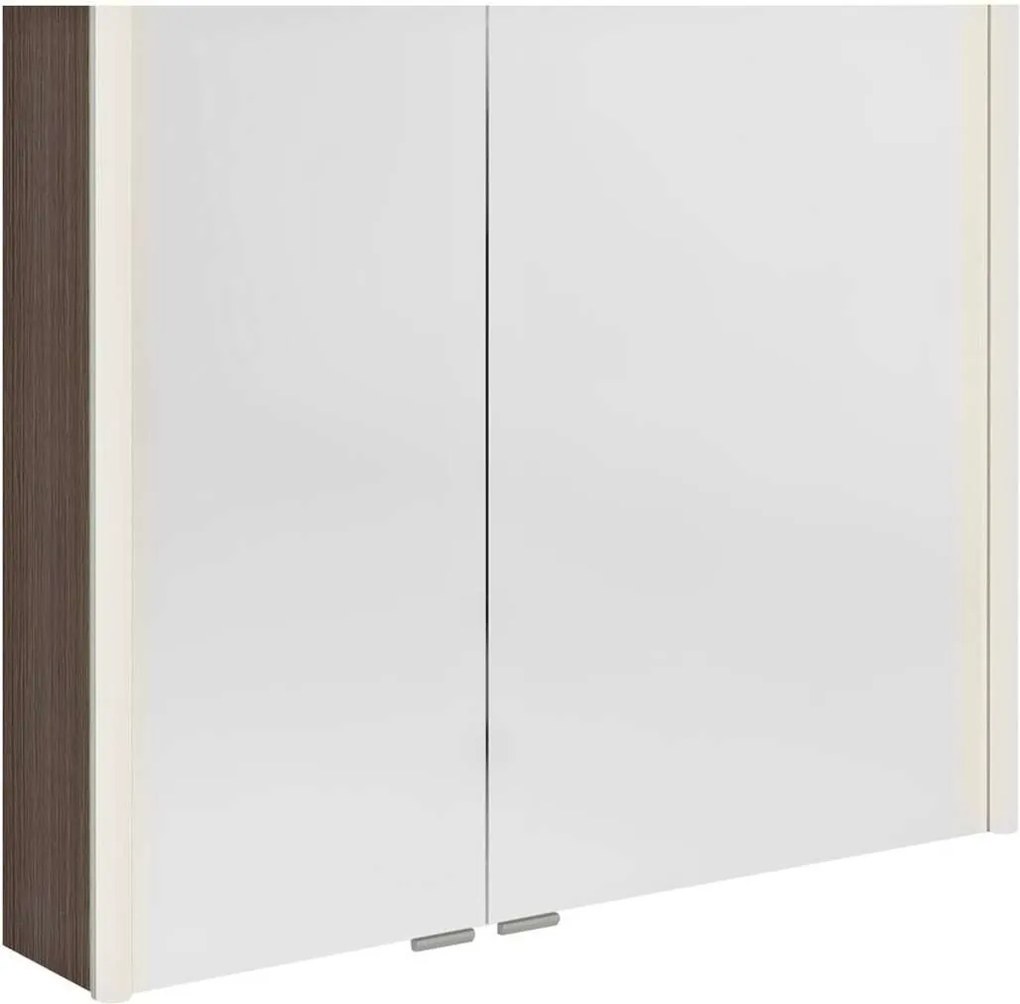 Sapho Alix - Zrcadlová skříňka s LED osvětlením 86x70x18 cm, 2x dvířka, borovice rustik AX186-0016