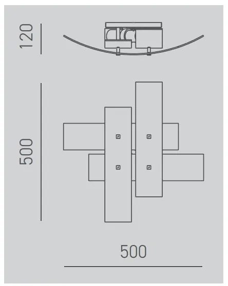 Gea Luce LARA P P arg - Stropní svítidlo LARA 2xE27/52W/230V 50 cm stříbrná