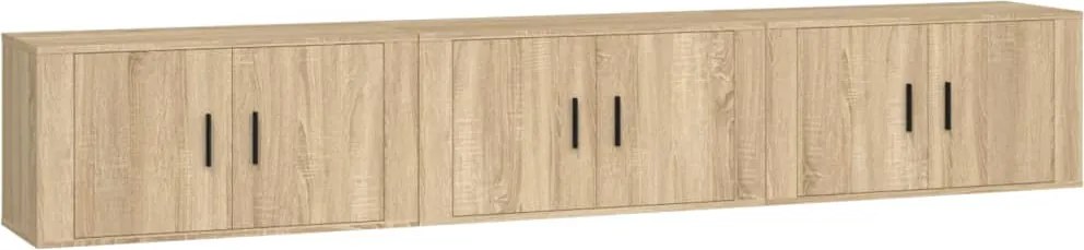 Nástěnné TV skříňky 3 ks dub sonoma 80 x 34,5 x 40 cm 3188361