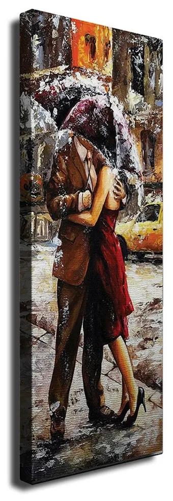 Obraz na plátně Kiss under umbrella PC102 30x80 cm