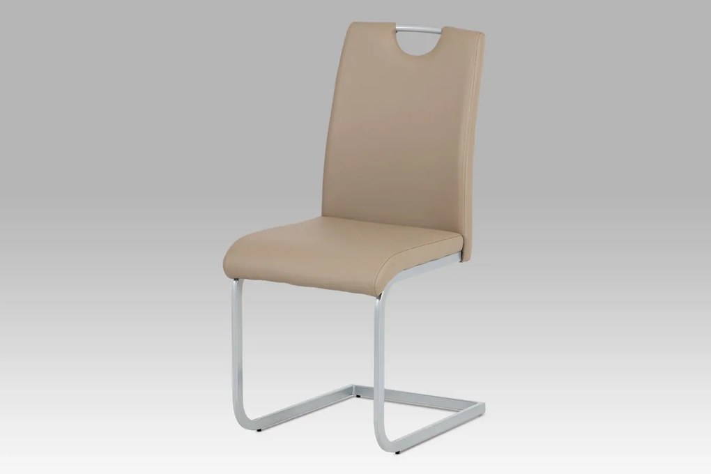 Artium Jídelní židle koženka cappuccino/ šedý lak - DCL-121 CAP
