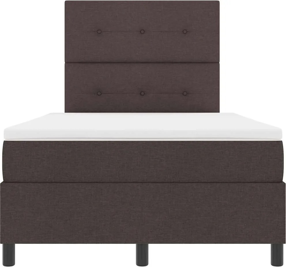 Postel s boxspringem s čelo Tmavě hnědá 120 x 190 cm textil 3339374