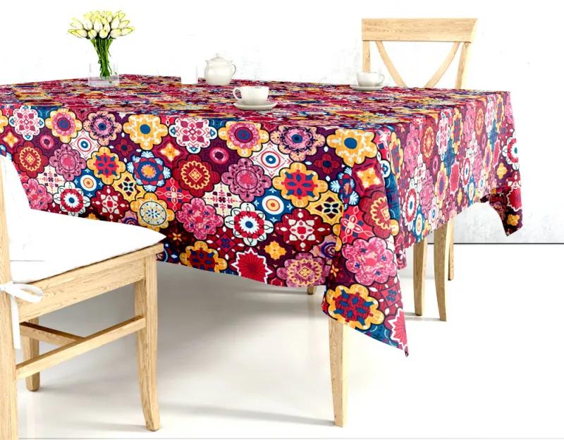 Ervi bavlněný ubrus na stůl obdélníkový - barevný ornament