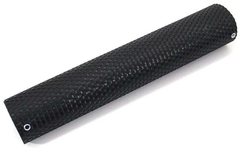 Černá plastová ratanová stínící rohož &quot;umělý ratan&quot; s oky - 300 x 90 cm
