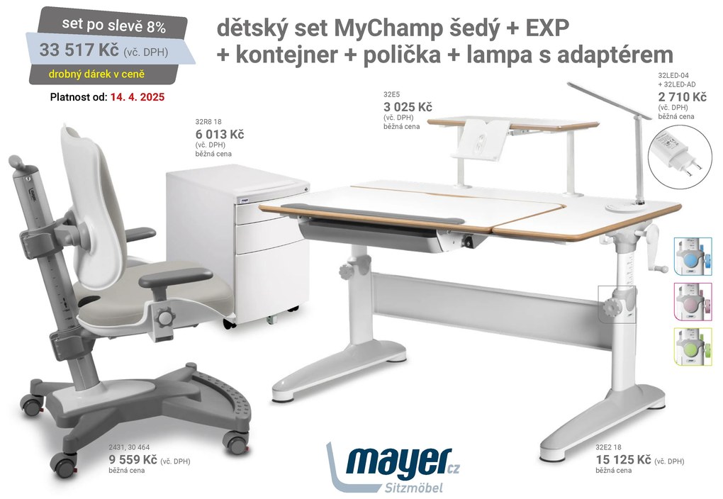 Mayer CZ Dětský set MyChamp šedý + EXP Mega