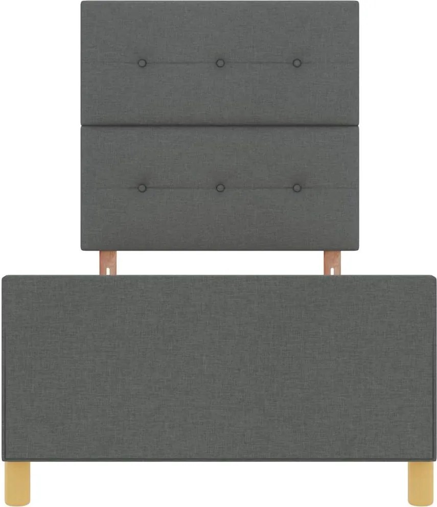 Rám postele s čelo Tmavě šedá 90 x 200 cm textil 3344698