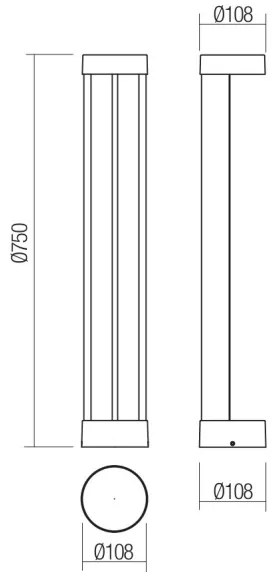 Redo 90366 - LED Venkovní lampa ZEUS LED/11,5W/230V 3000K 75 cm IP54 hnědá
