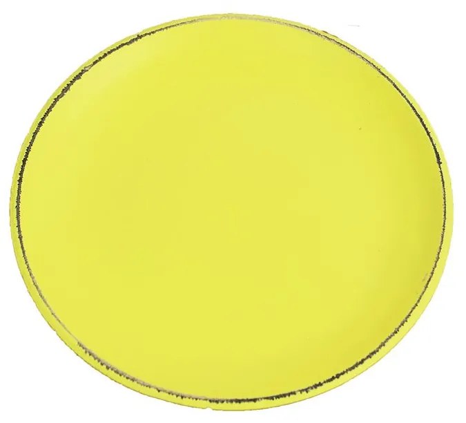Morex Dřevěný podnos kulatý sv.žlutý D0767-02