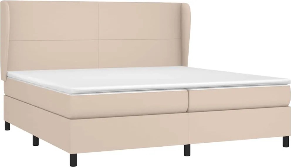 Box spring postel s matrací cappuccino 200 x 200 cm umělá kůže 3128936