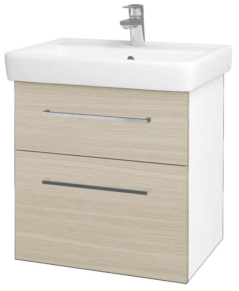 Dřevojas Koupelnová skříň Q MAX SZZ2 60 Varianta: N01 Bílá lesk / Úchytka T03 / M01 Bílá mat