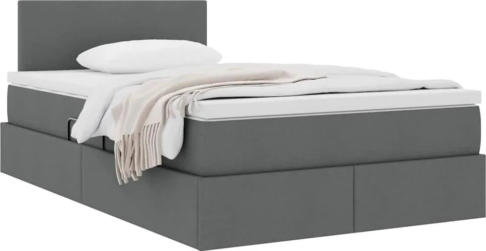Postel s úložným prostorem a matrací Tmavě šedá 120 x 200 cm 3370438
