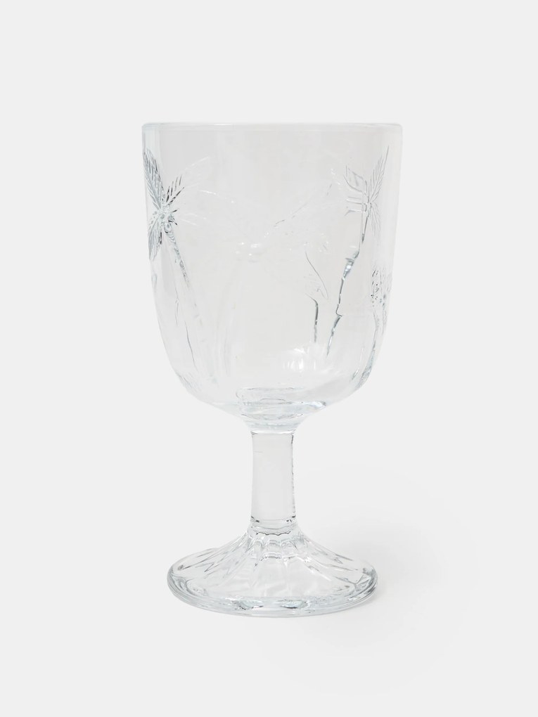 Sinsay - Sada sklenic na víno s reliéfním vzorem palem 4 pack - clear