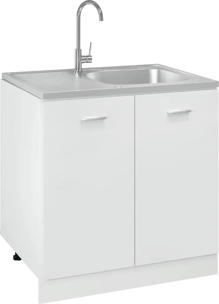 Kuchyňský dřez s odtokem stříbrný 800x600x155 mm nerezová ocel 147233