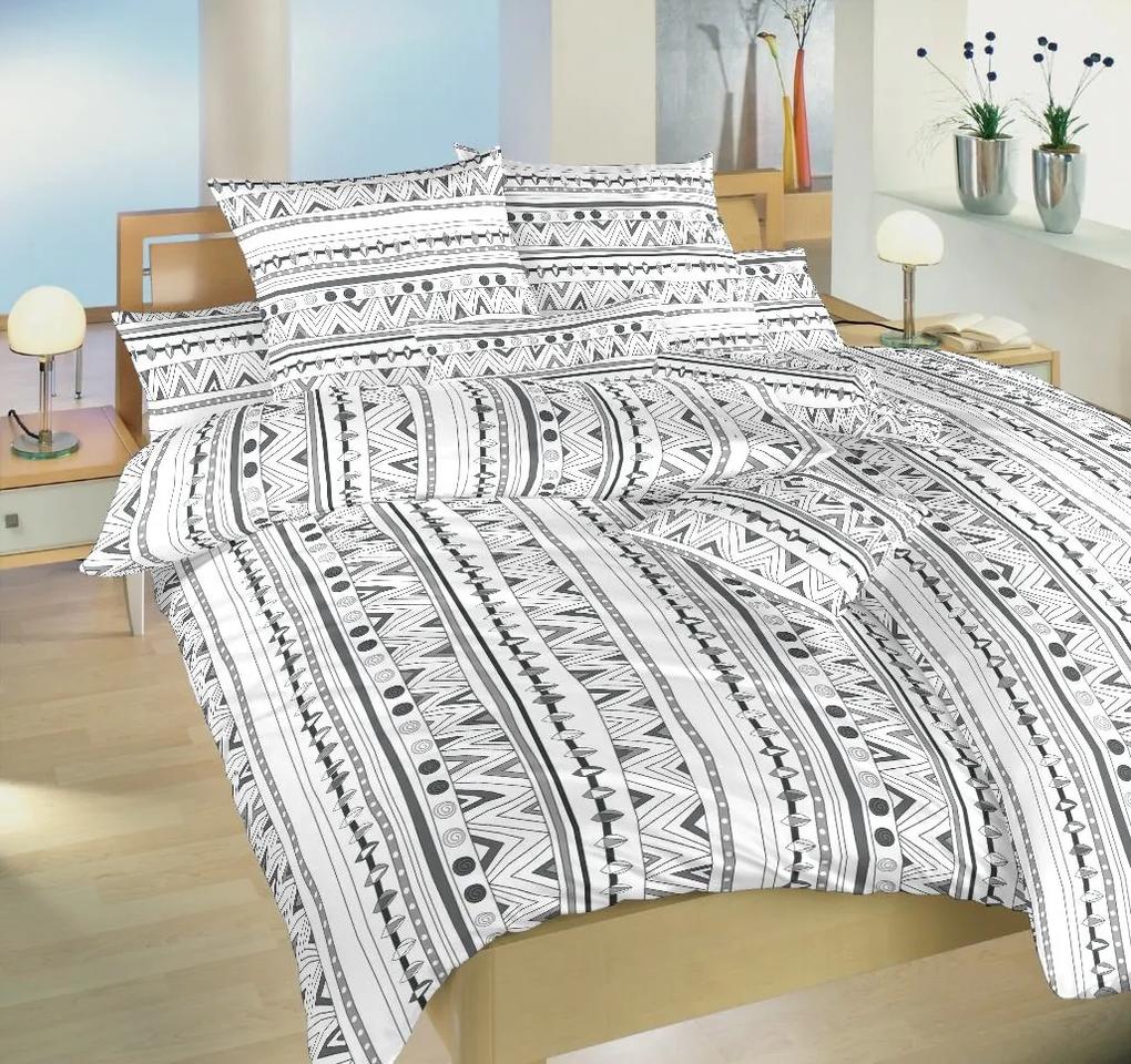 Dadka Povlečení bavlna Indián bílý 220x220, 2x70x90 cm