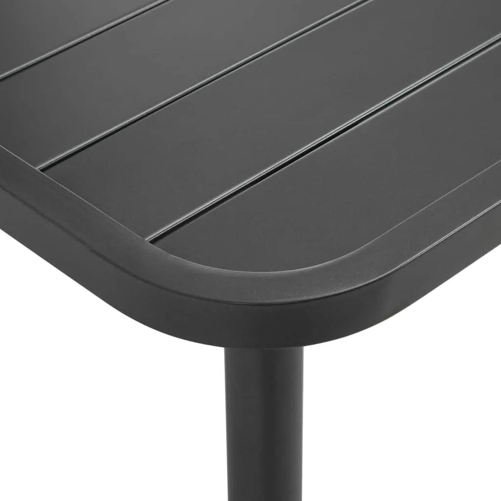 Venkovní jídelní stůl - ocel - tmavě šedý | 80x80x72 cm