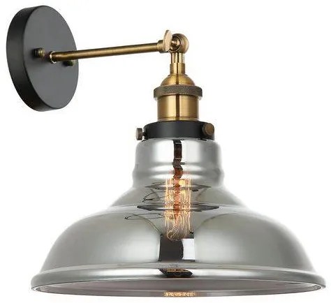 Nástěnné industriální osvětlení HUBERT, 1xE27, 40W, kouřové sklo Italux Hubert MBM-2381/1 GD+SG