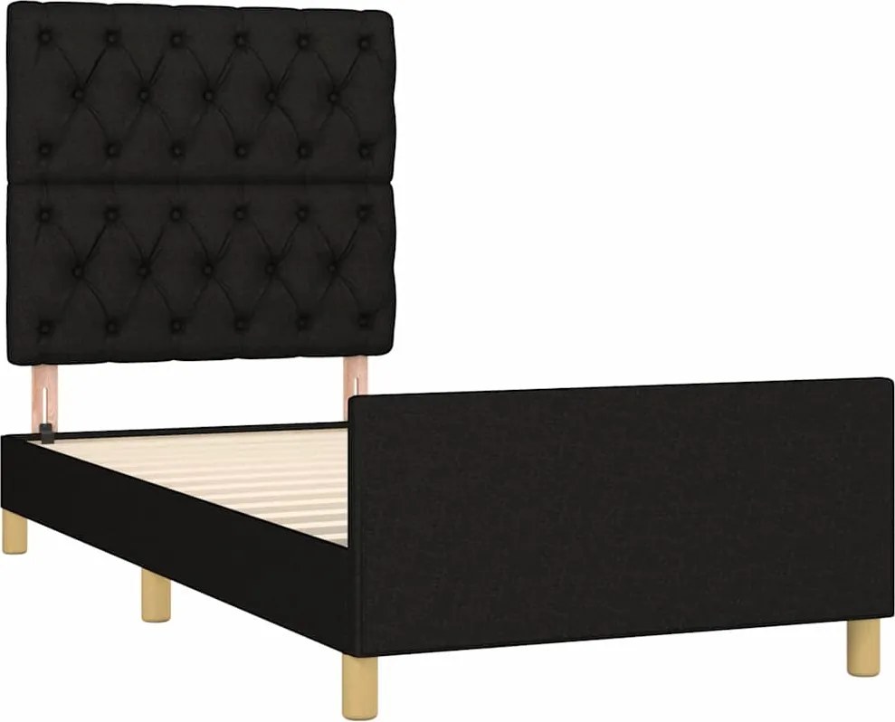 Rám postele bez matrace černá 80 x 200 cm textil 3125254