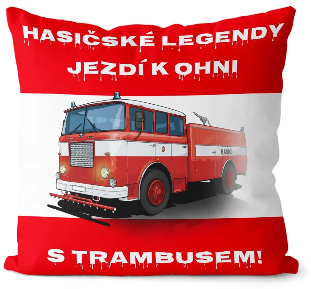 Polštář Hasičské legendy – Trambus (Velikost: 40 x 40 cm)