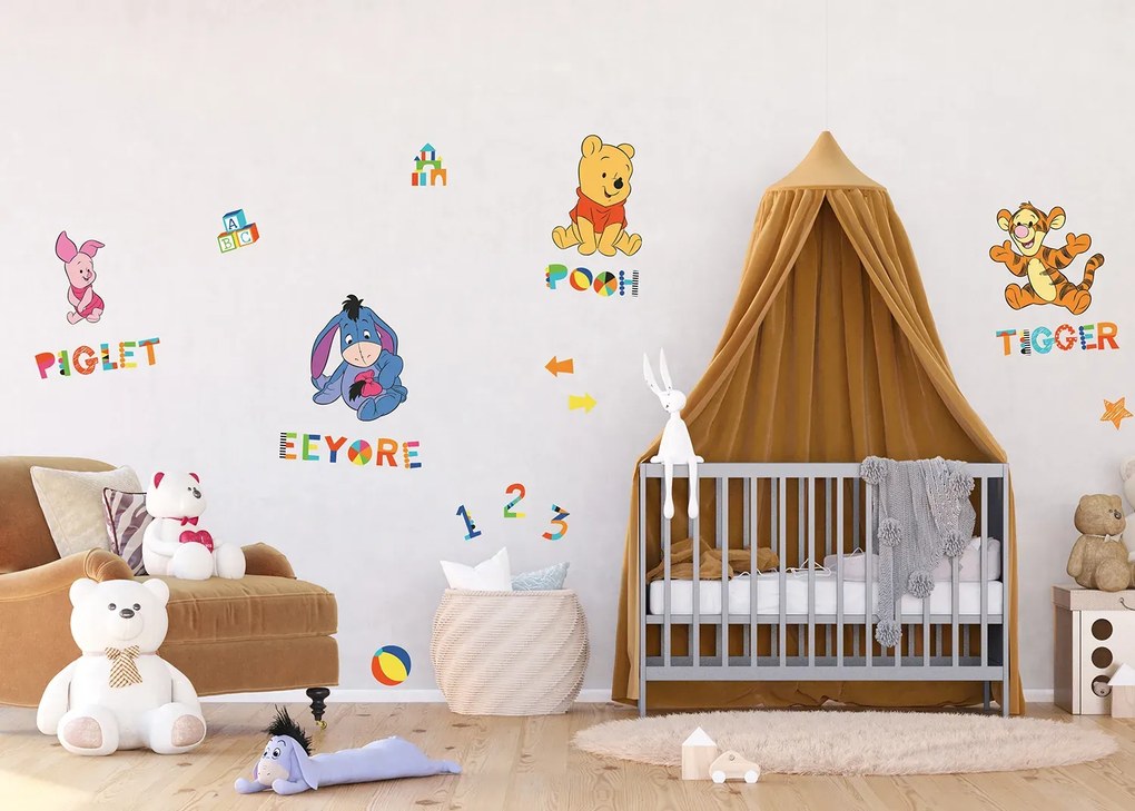 Dětská samolepka na zeď Disney Medvídek Pú – Malí Přátelé | 65 x 85 cm | DDK892