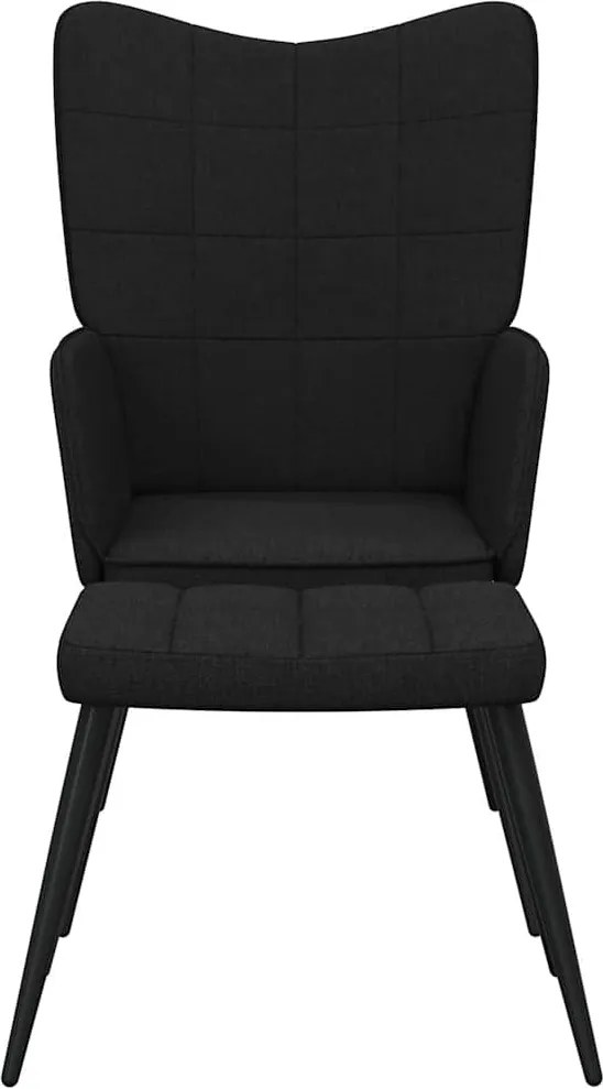 Relaxační židle se stoličkou černá textil 327958
