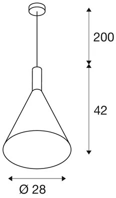 SLV 1002950 Phelia 280, kónické závěsné svítidlo 1xE27, černá/zlatá, průměr 28cm