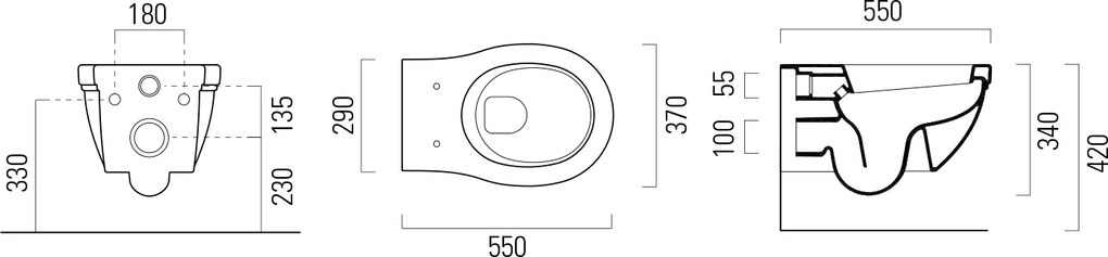 GSI, CLASSIC závěsná WC mísa, 37x55 cm, bílá ExtraGlaze, 871211