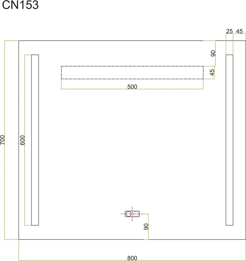 Mereo Mereo, Zrcadlo 80x70 cm s LED osvětlením, CN153
