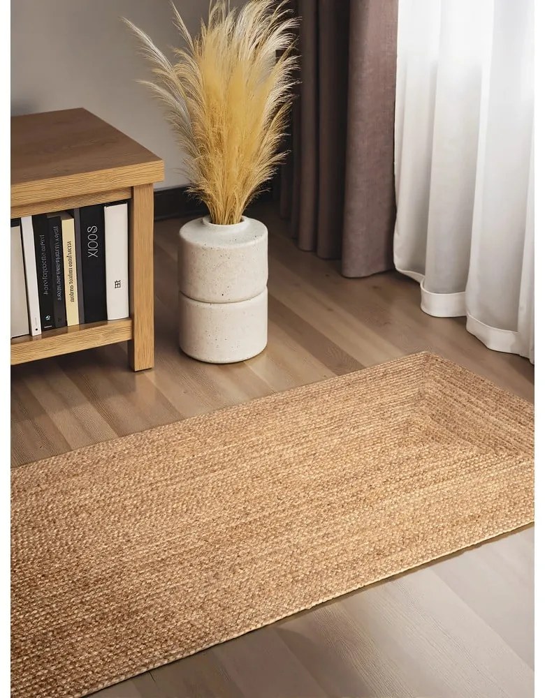 Oboustranný/ručně tkaný jutový běhoun v přírodní barvě 80x200 cm Juno – Hanse Home