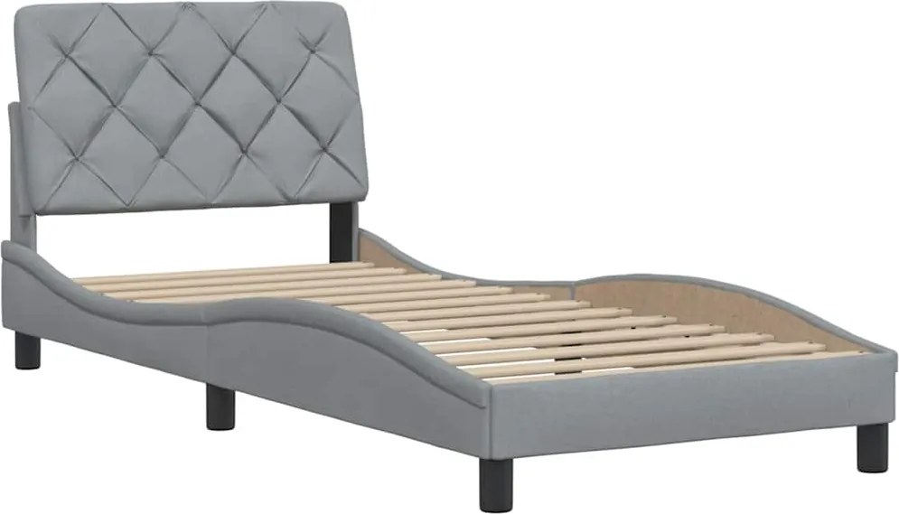 Rám postele bez matrace světle šedá 90 x 190 cm textil 3310566