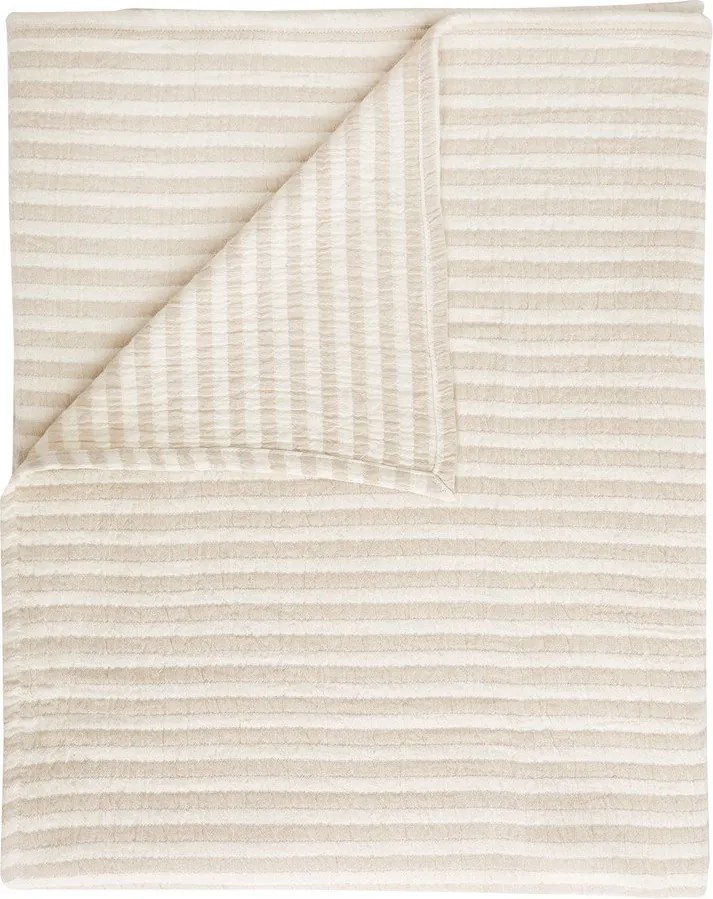 Bavlněná deka v přírodní barvě 150x200 cm Cotton Muslin Stripe – Bianca