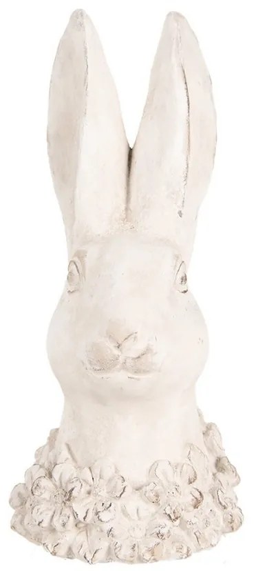 Béžová antik cementová busta králík - 11*11*24 cm