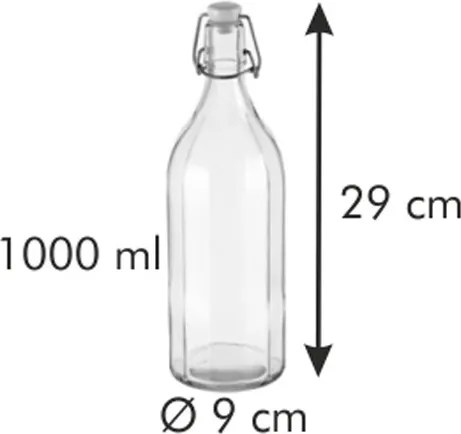 TESCOMA Láhev s klipem hranatá DELLA CASA 1000 ml
