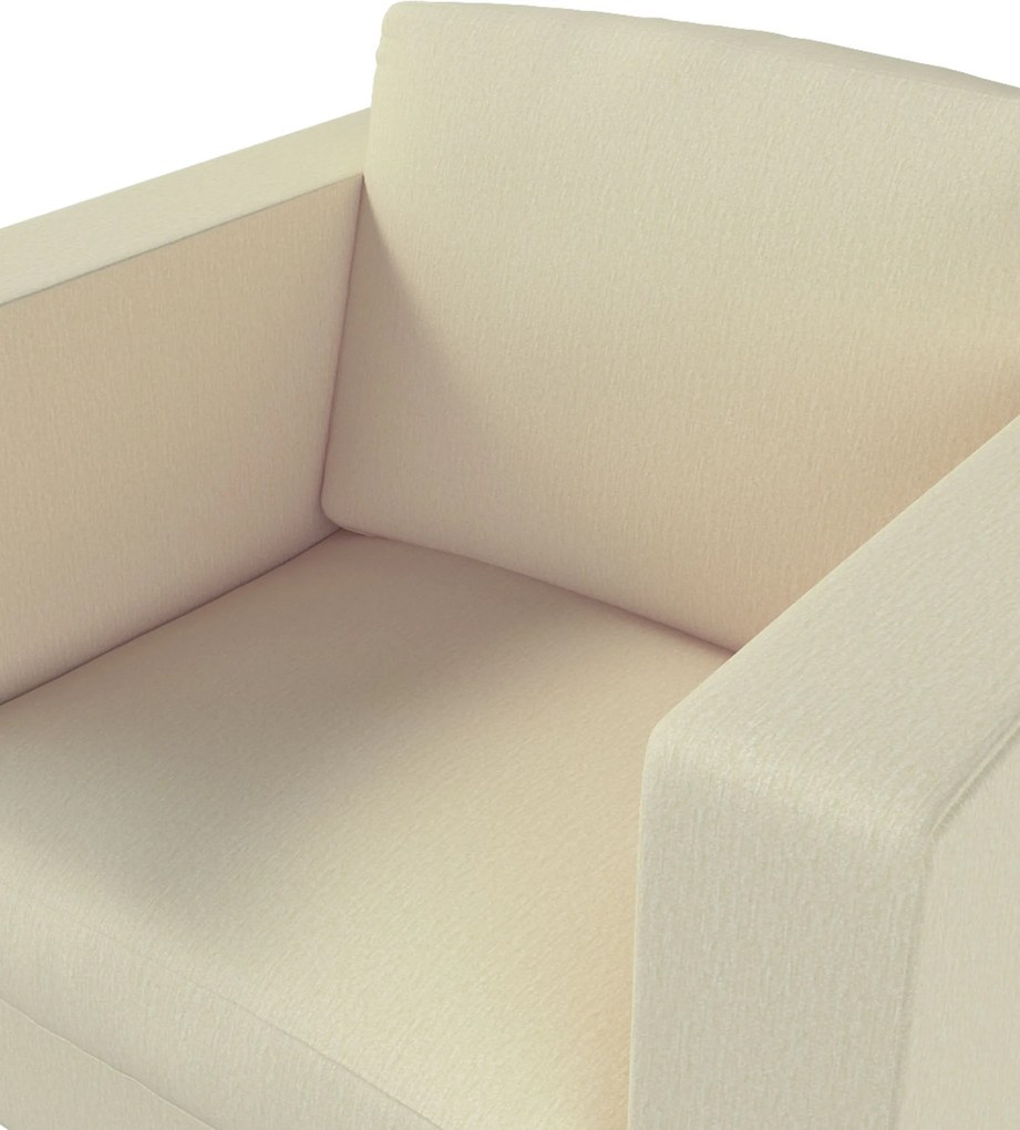 Potah na křesko IKEA Karlanda, krátký barva krémová látka lesklé, pletený vzor