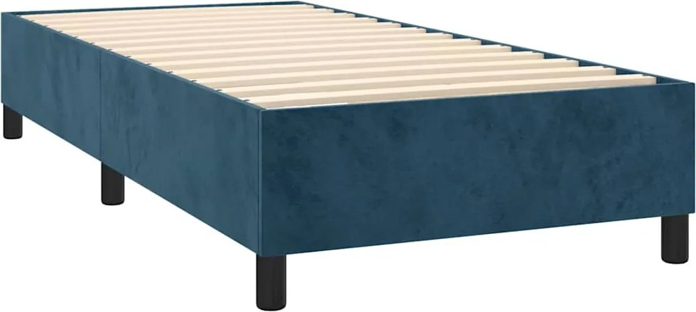 Box spring postel s matrací tmavě modrá 80 x 200 cm samet 3132649