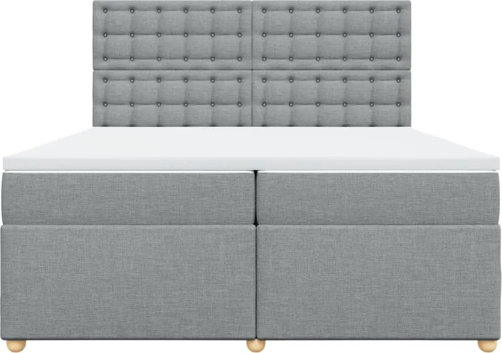 Box spring postel s matrací světle šedá 200 x 200 cm textil 3291401