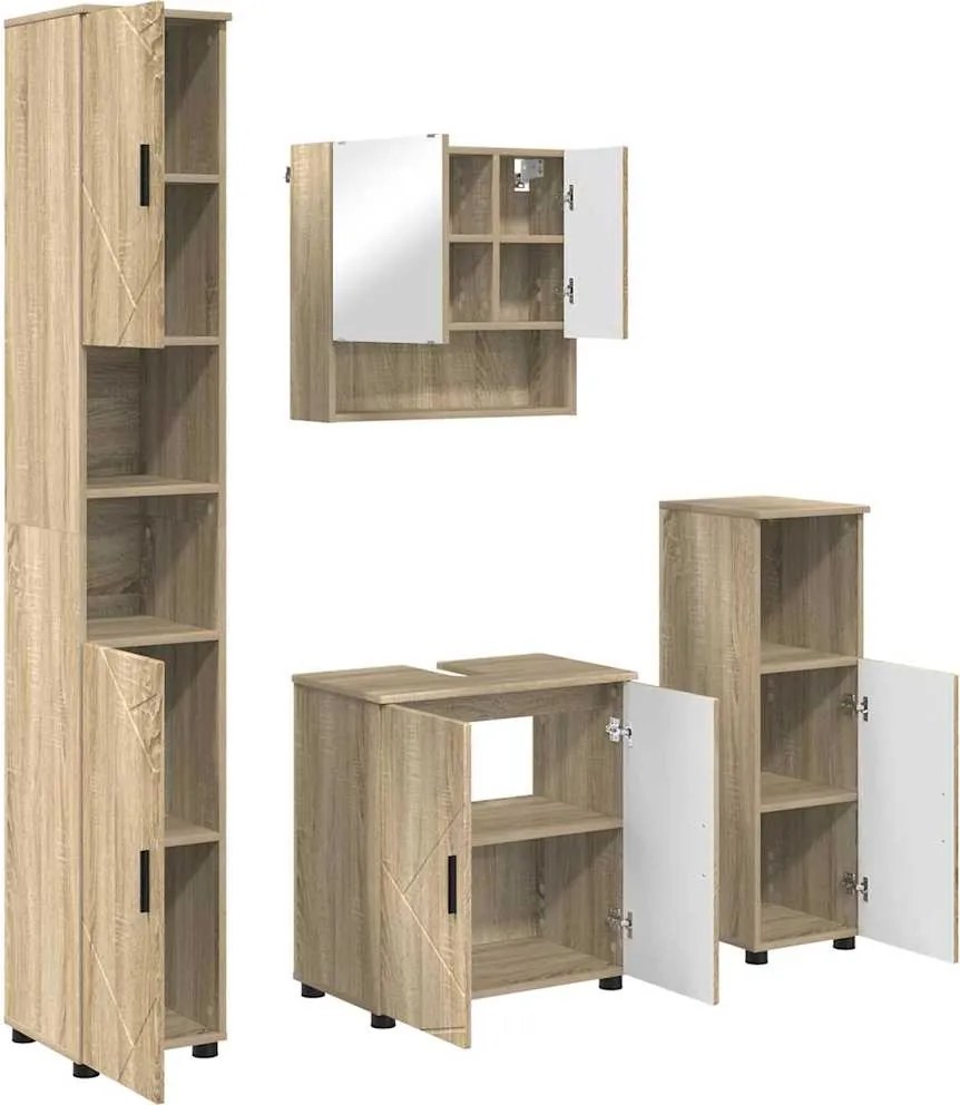 Sada koupelnového nábytku 4 ks Sonoma dub 61 x 35 x 64 cm 3392965